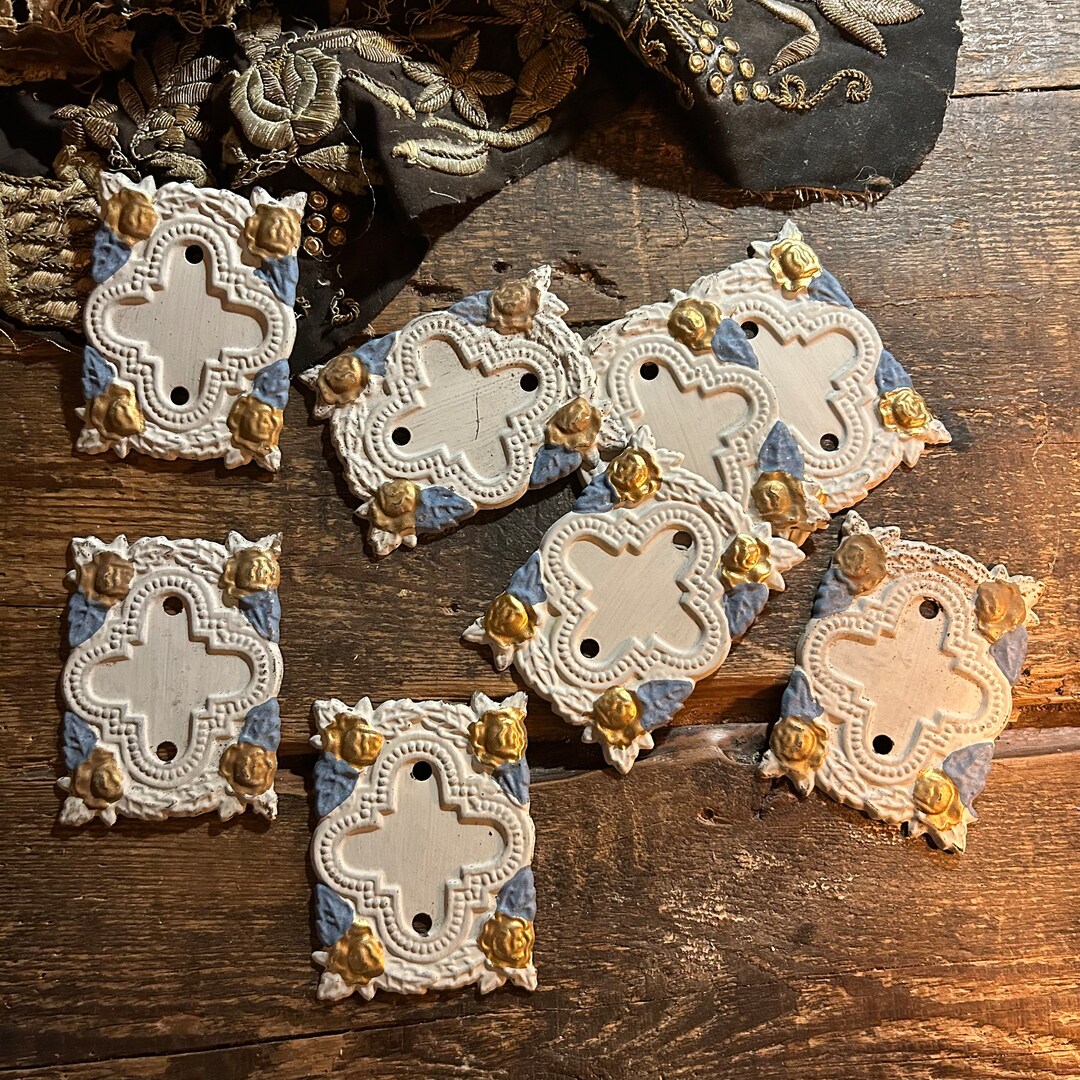 Antique Metal Painted Coffin Plates - Set of 8 - Etsy