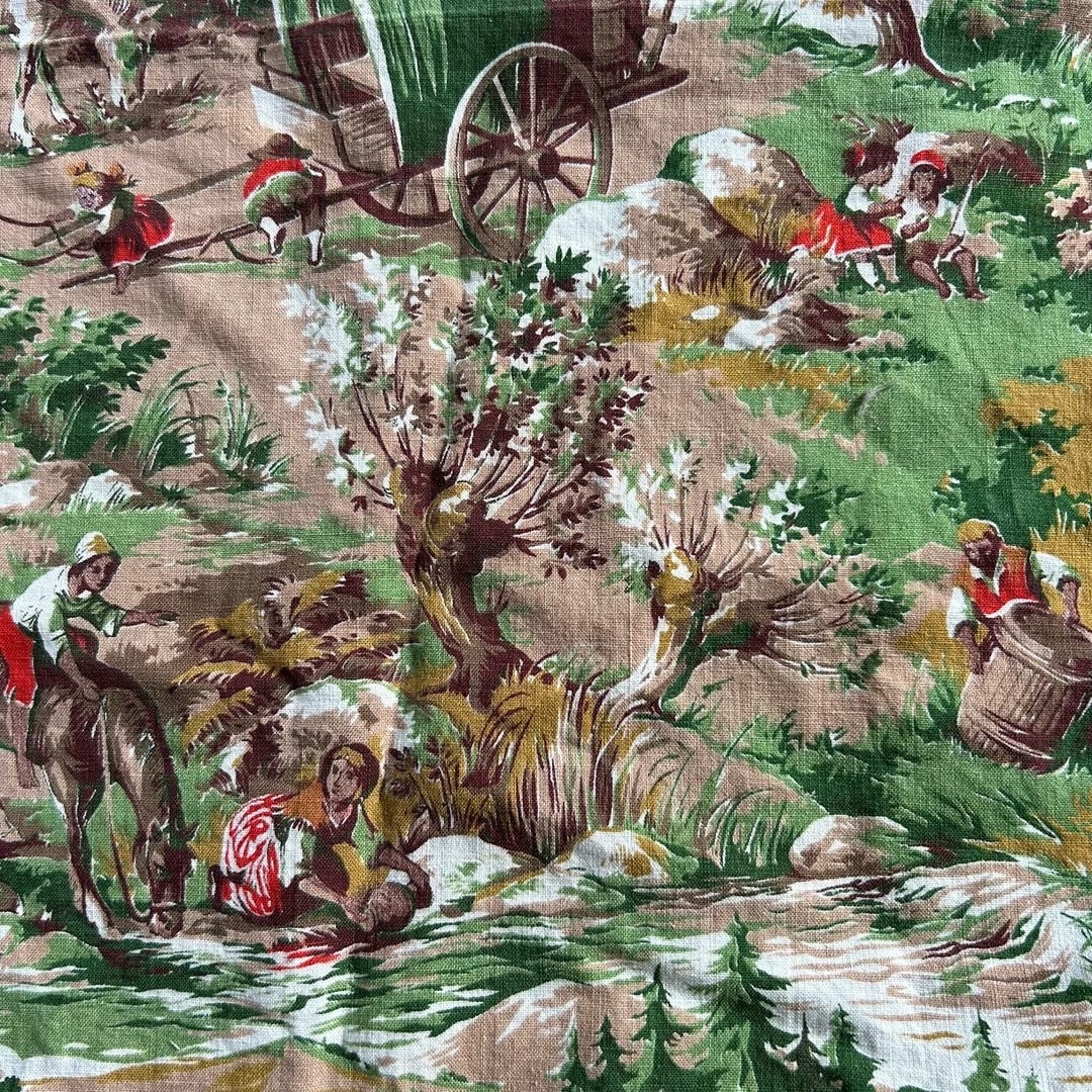 Four Panels of Antique Vineyard Fabric - Etsy