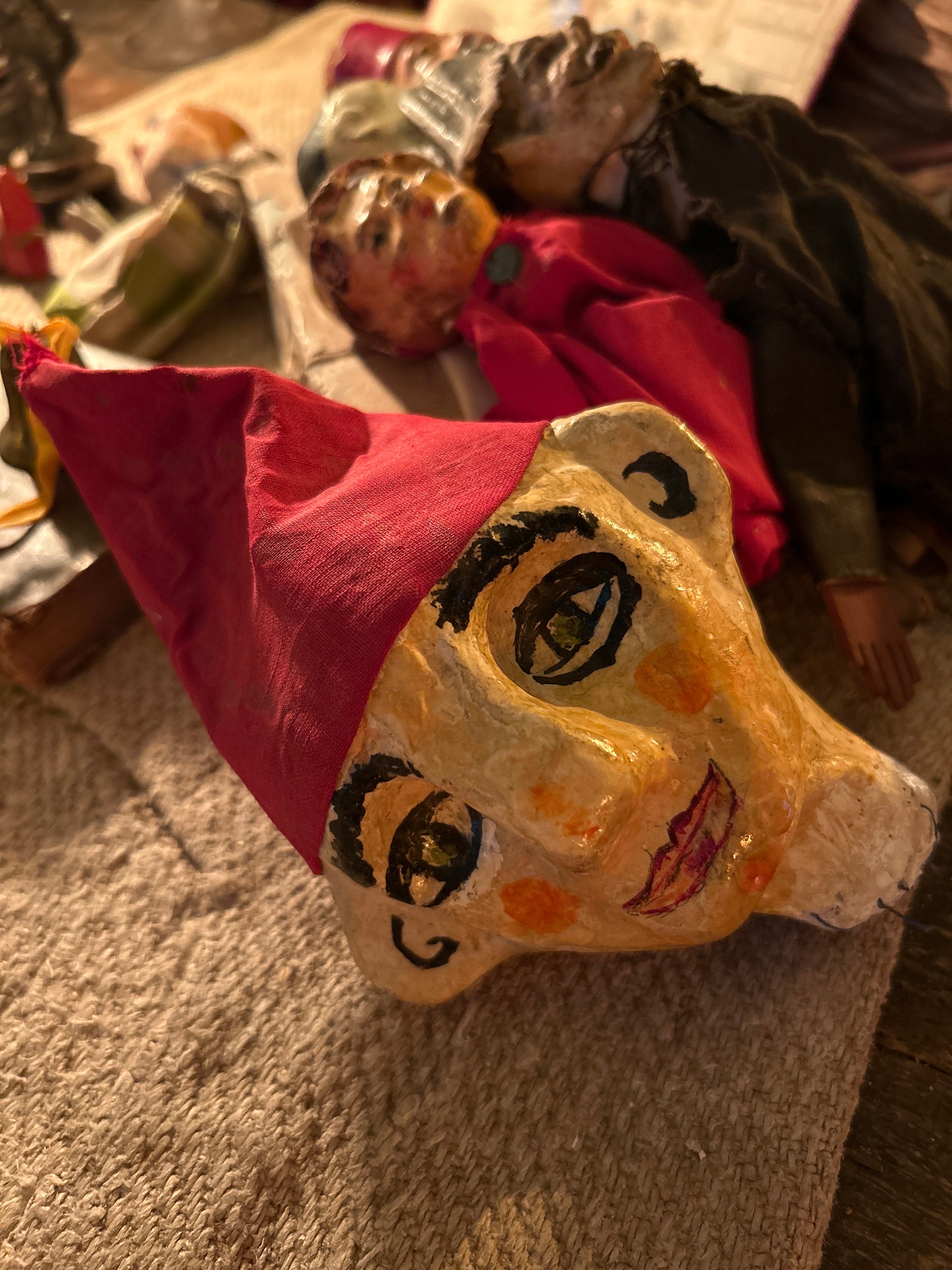 Vintage Folk Art Scratch Made Christmas Elf Puppet Head - Etsy UK