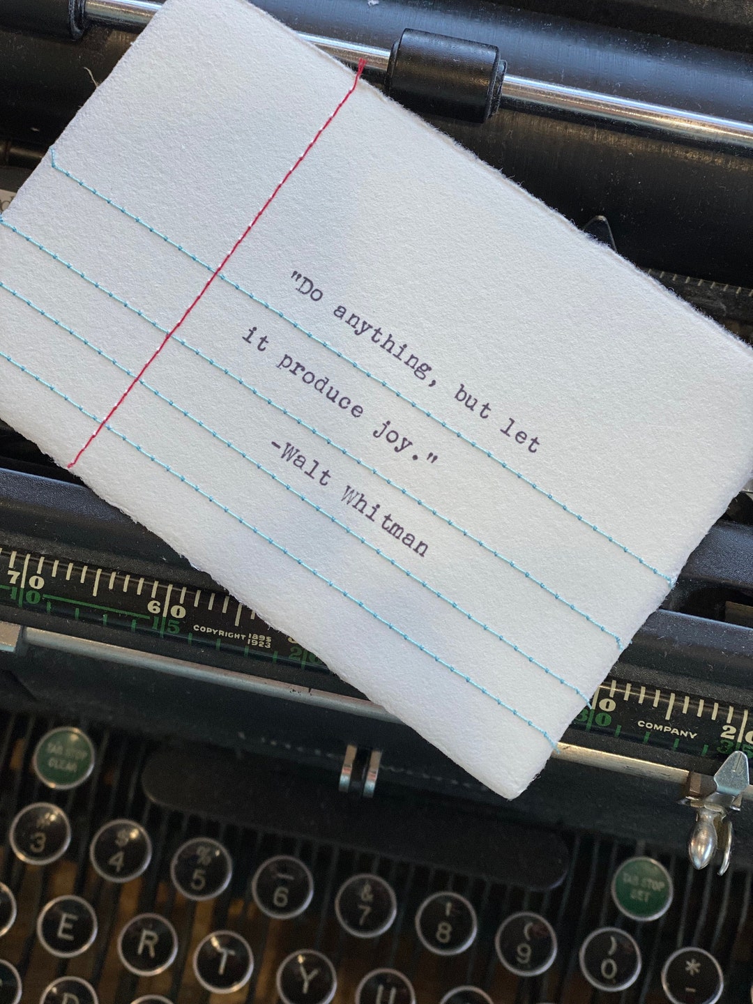 Stitched Note - "do Anything, but Let It Produce Joy." Walt Whitman - Etsy