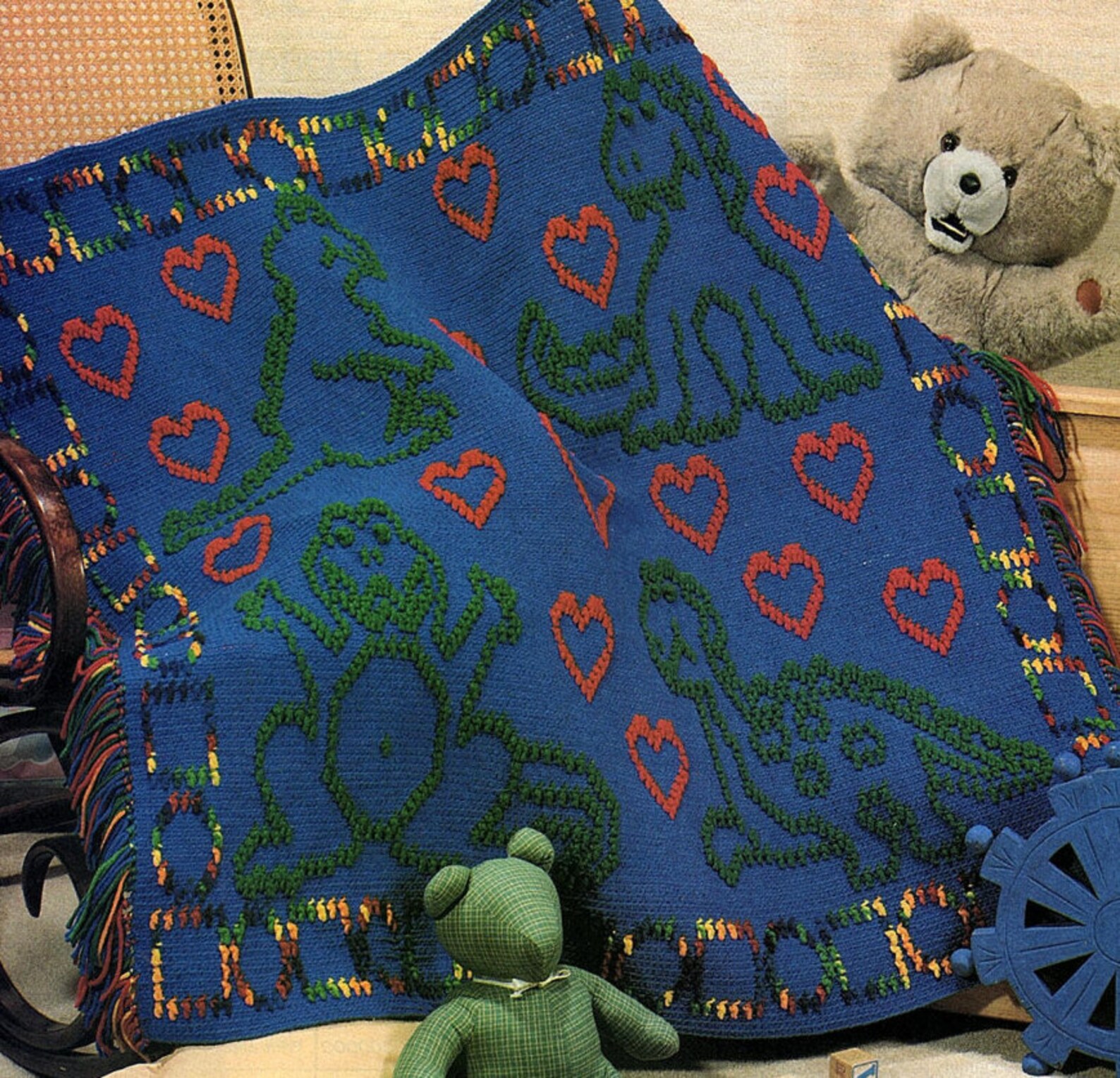 Little Ones Will Love This Fun and Vibrant Jurassic Afghans With Its ...