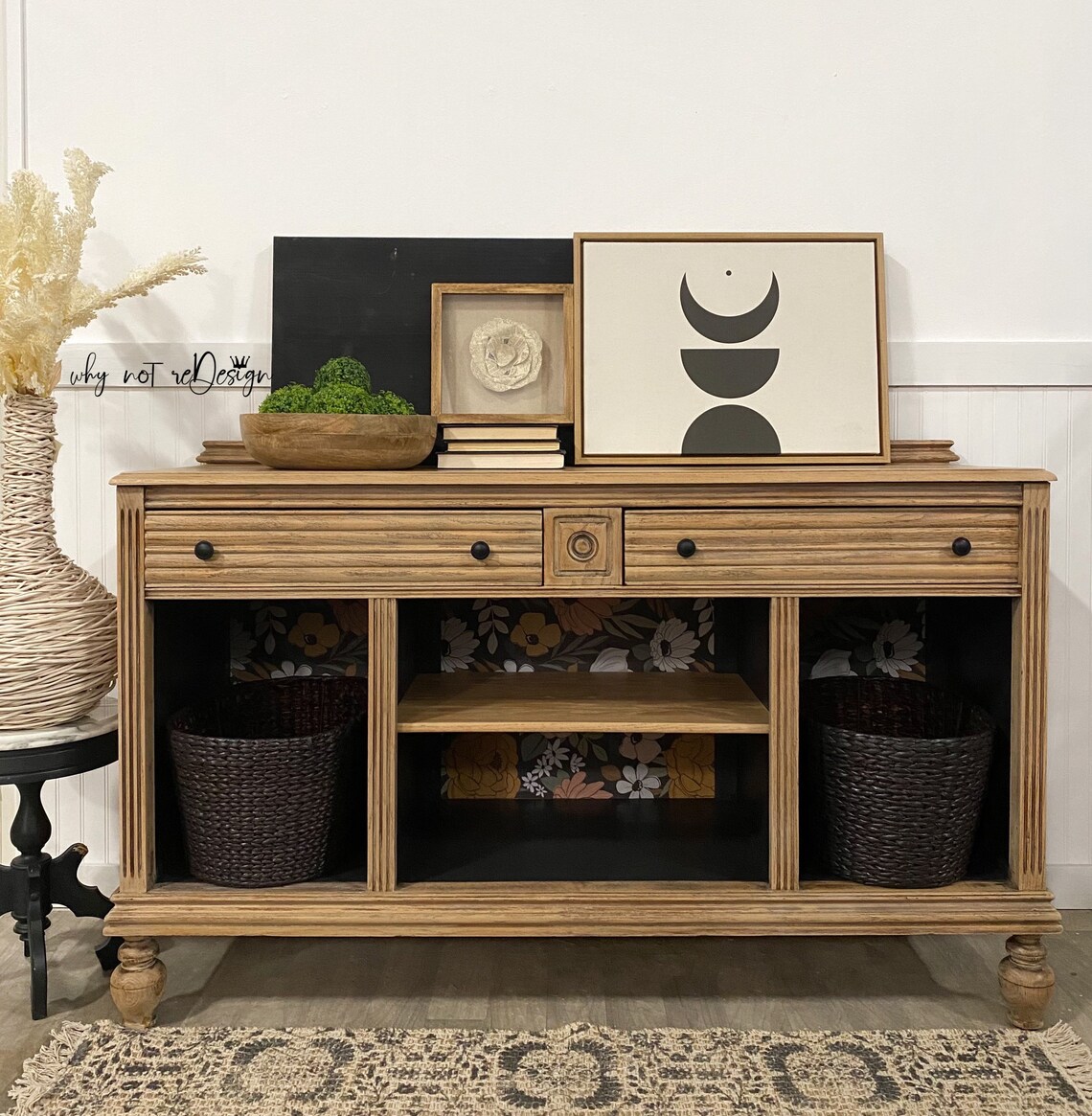 Bare Wood Oak Buffet Server TV Entertainment Unit - Etsy