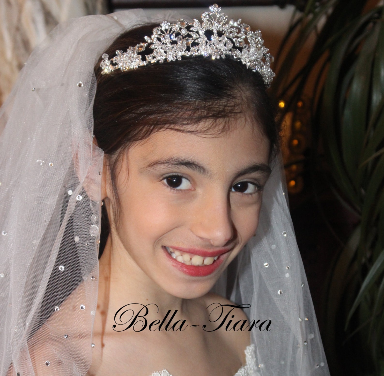 First Communion Tiara Communion Tiara Swarovski Crystal - Etsy