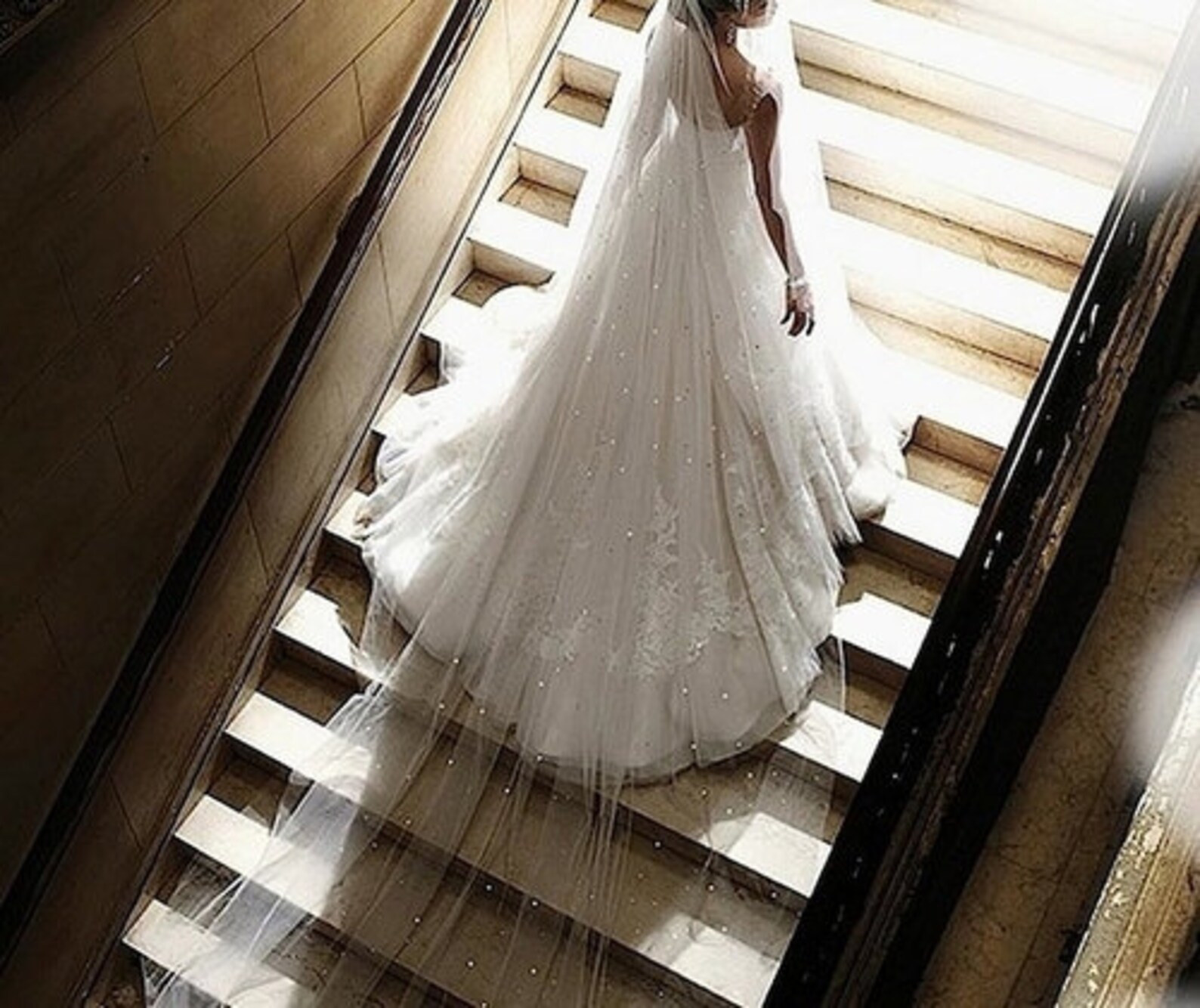 Crystal Cathedral Wedding Veil Scattered Crystal Veil | Etsy