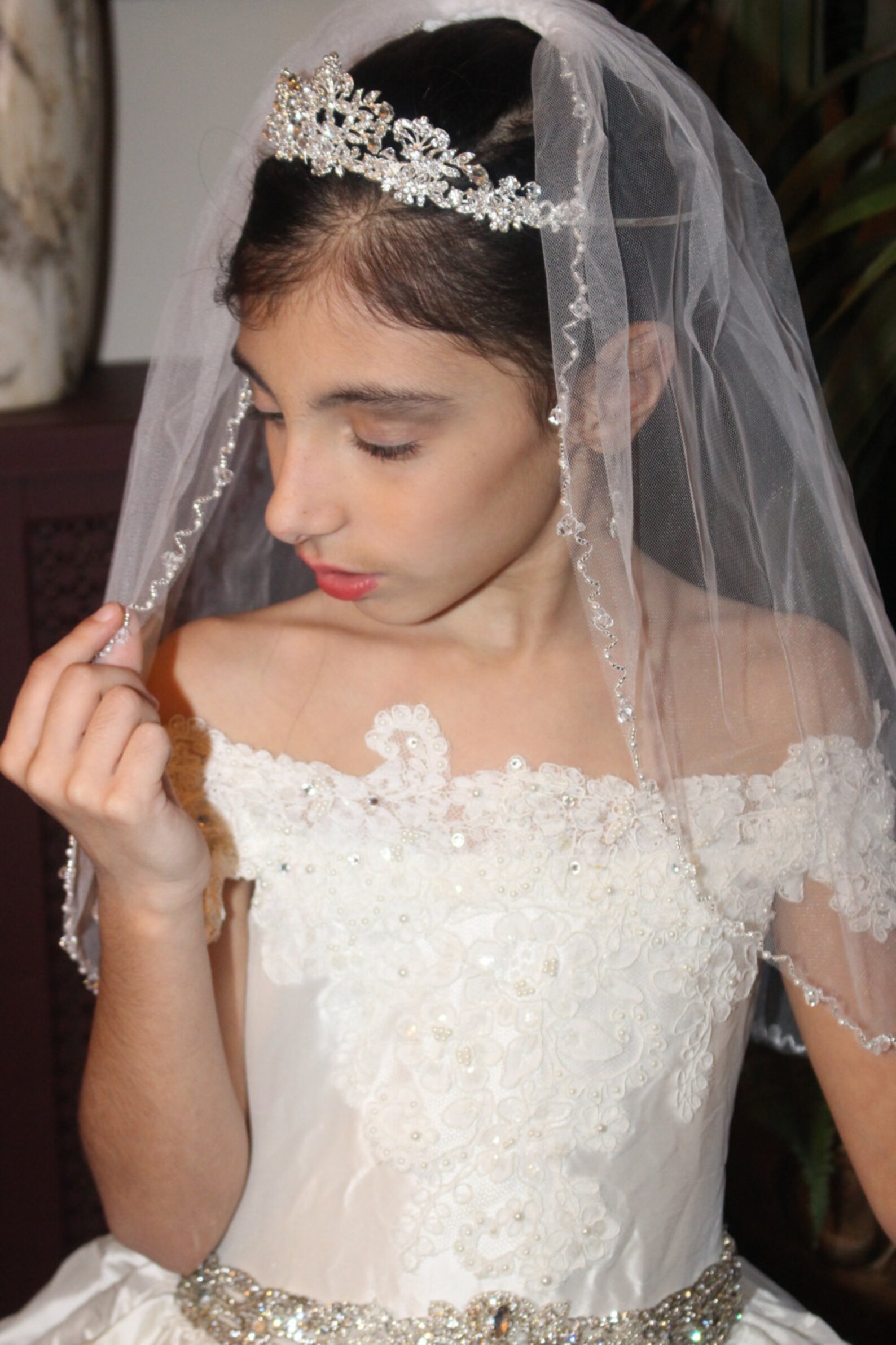 First Communion Tiara Communion Tiara Swarovski Crystal - Etsy