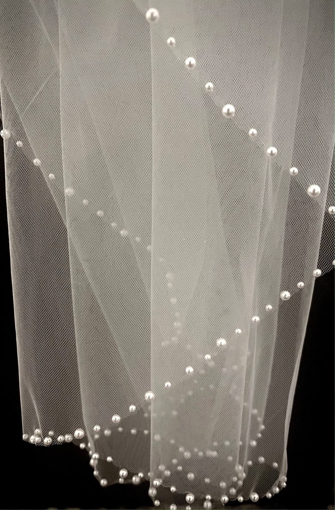 Pearl Edge Wedding Veil, Pearl Trim Wedding Veil, Veil With Pearl ...