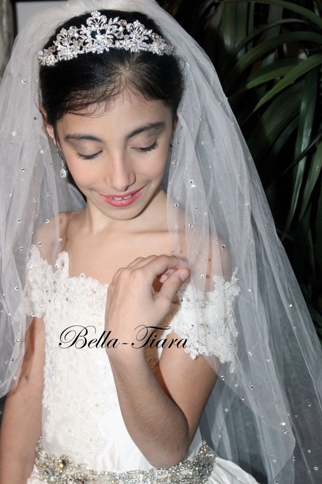 First Communion Tiara Communion Tiara Swarovski Crystal - Etsy