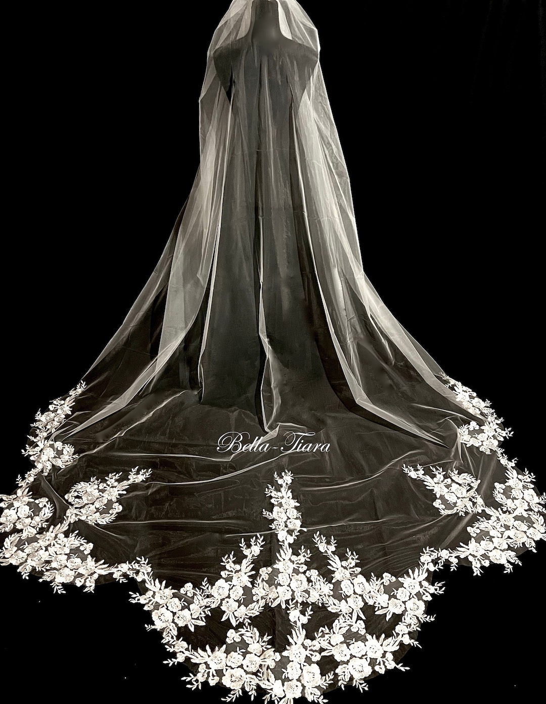 Wedding Veil, Royal Length Veil, Wedding Lace Veil, Royal Lace Veil ...