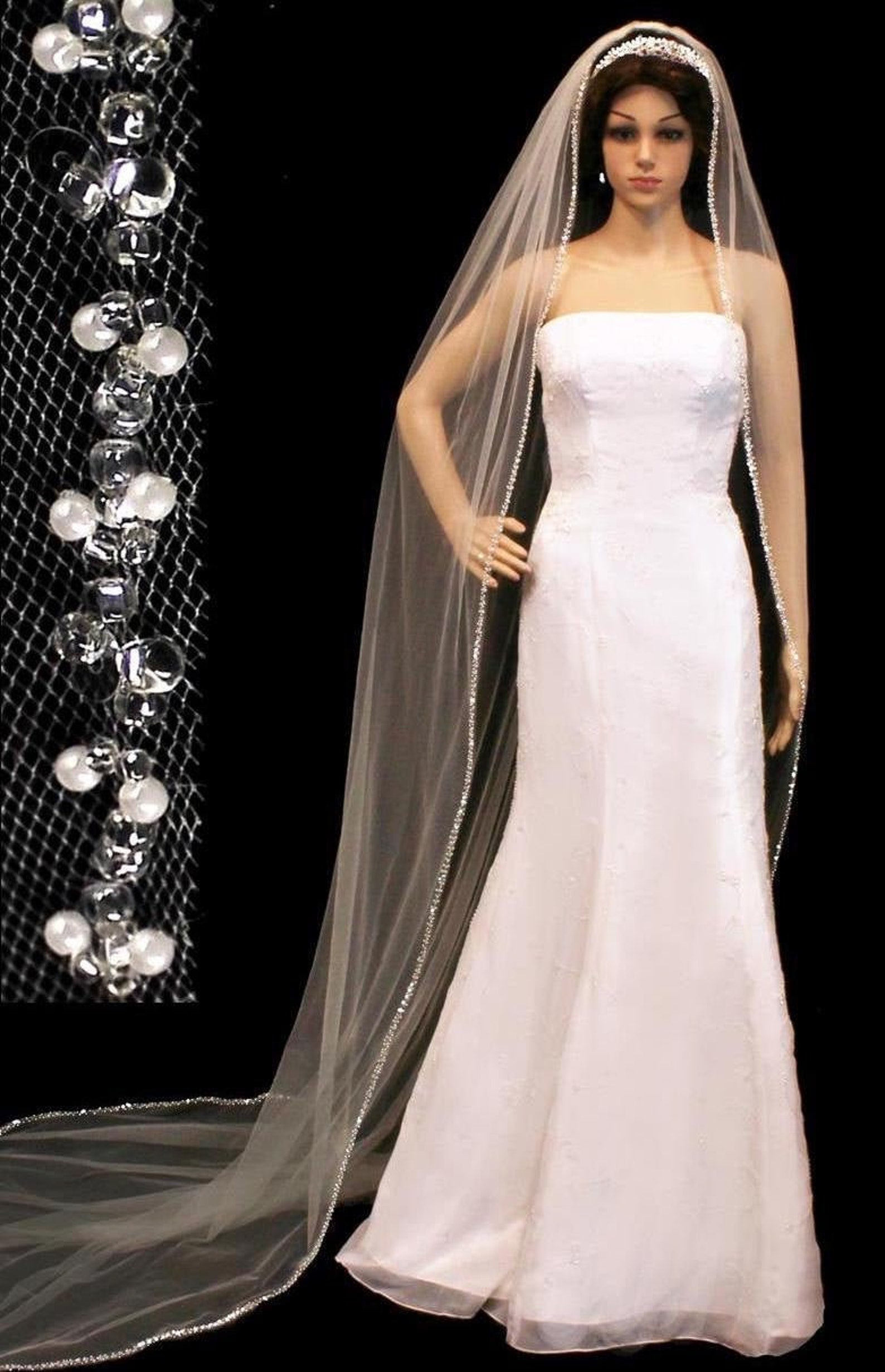 Cathedral Beaded Wedding Veil Cathedral Beaded Edge Veil - Etsy