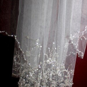 Crystal Beaded Edge Wedding Veil, Wedding Veil, Bridal Veil, Beaded ...