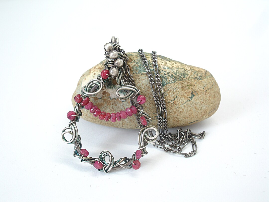 Ruby Necklace. Silver Necklace. Unique Necklaces for Women. - Etsy