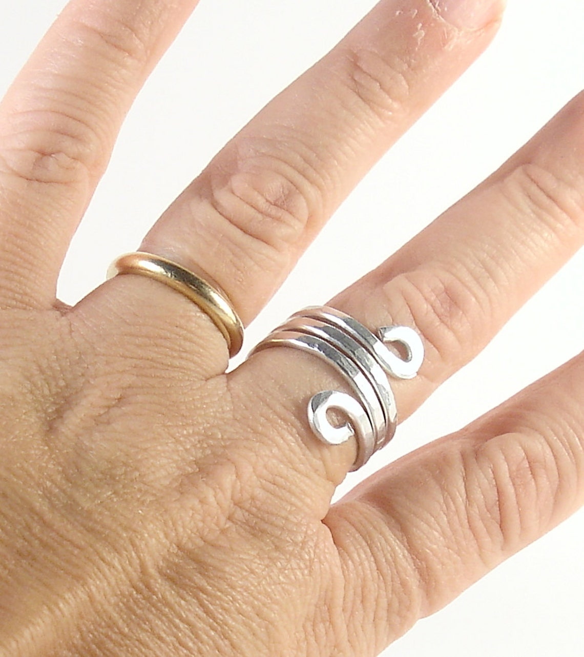 Big Wrapped Aluminium Ring. Lightweight Rings for Women. Contemporary ...