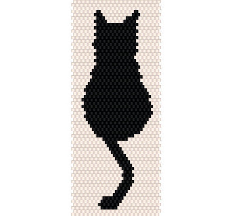 Brick Stitch Pattern. Cat Bracelet. Downloadable Beading Pattern for a ...