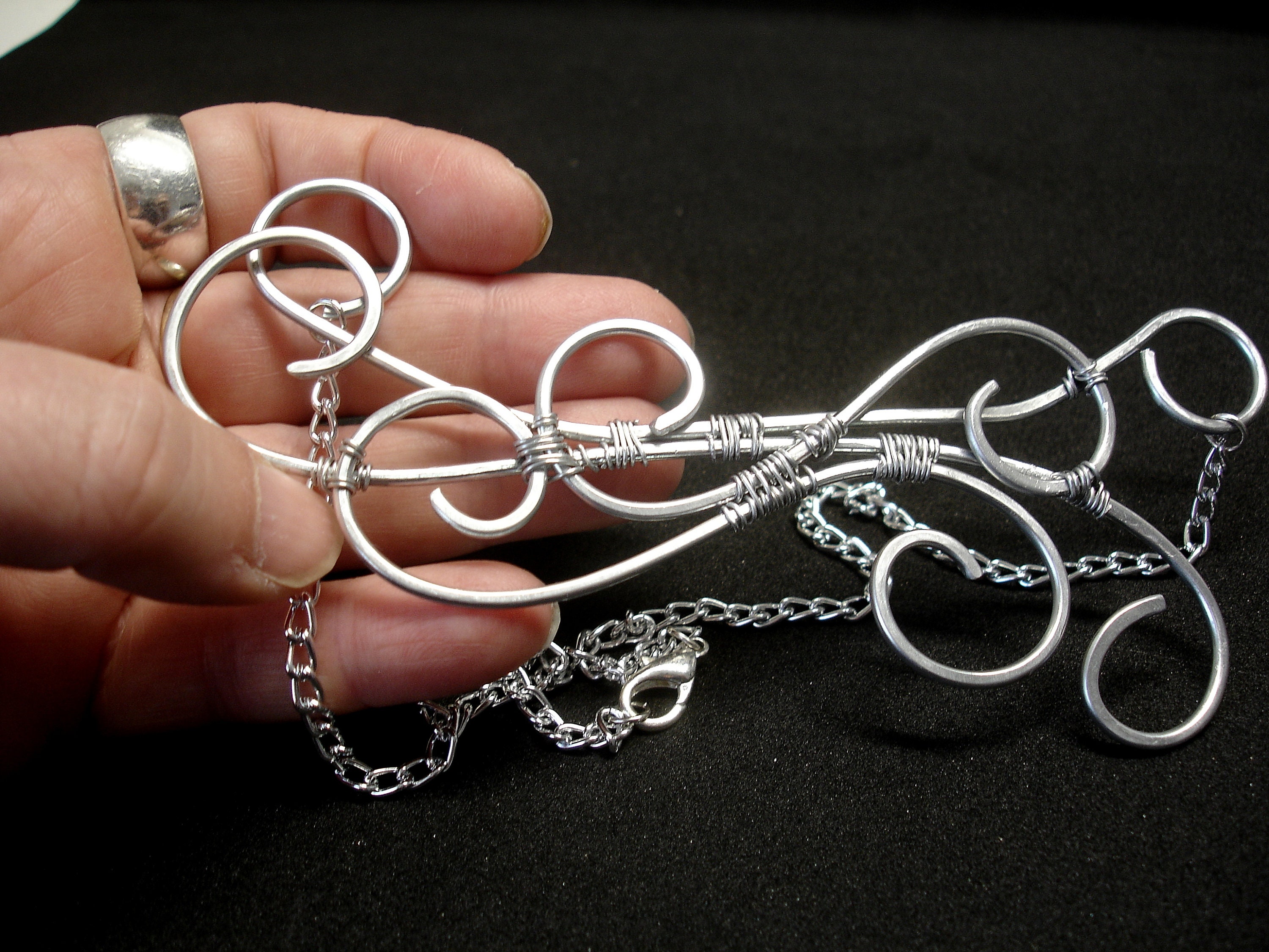 Aluminium Wire Jewelry. Statement Necklace. Aluminium Necklace ...