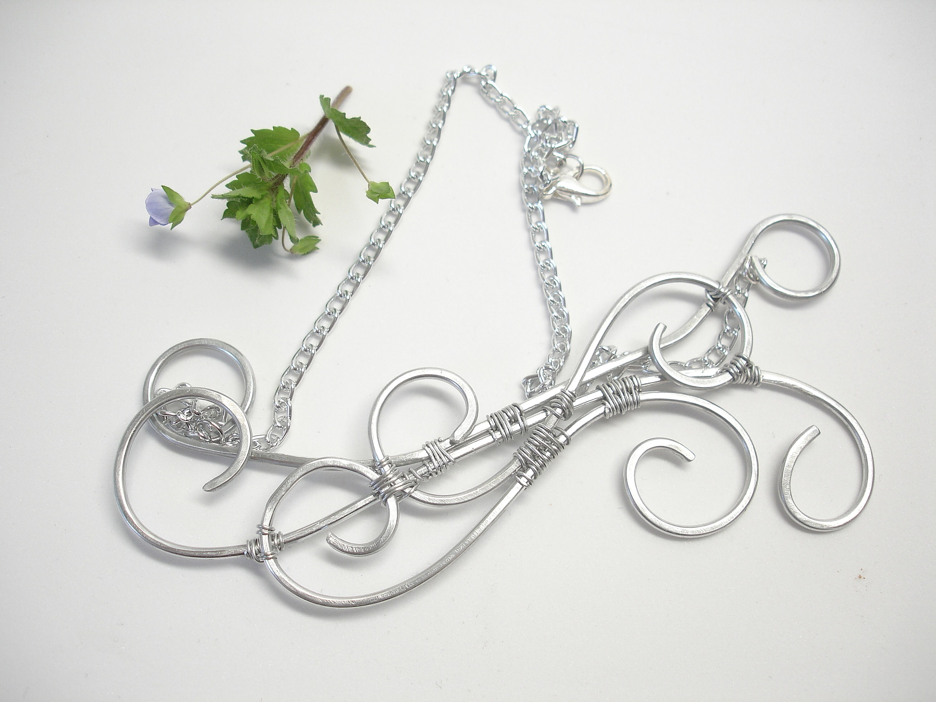 Aluminium Wire Jewelry. Statement Necklace. Aluminium Necklace ...