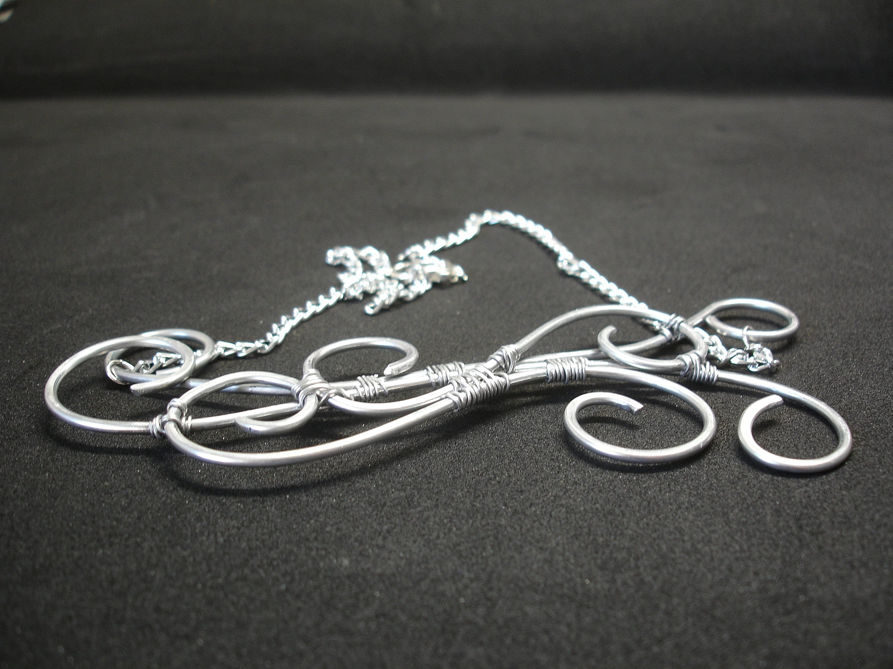 Aluminium Wire Jewelry. Statement Necklace. Aluminium Necklace ...