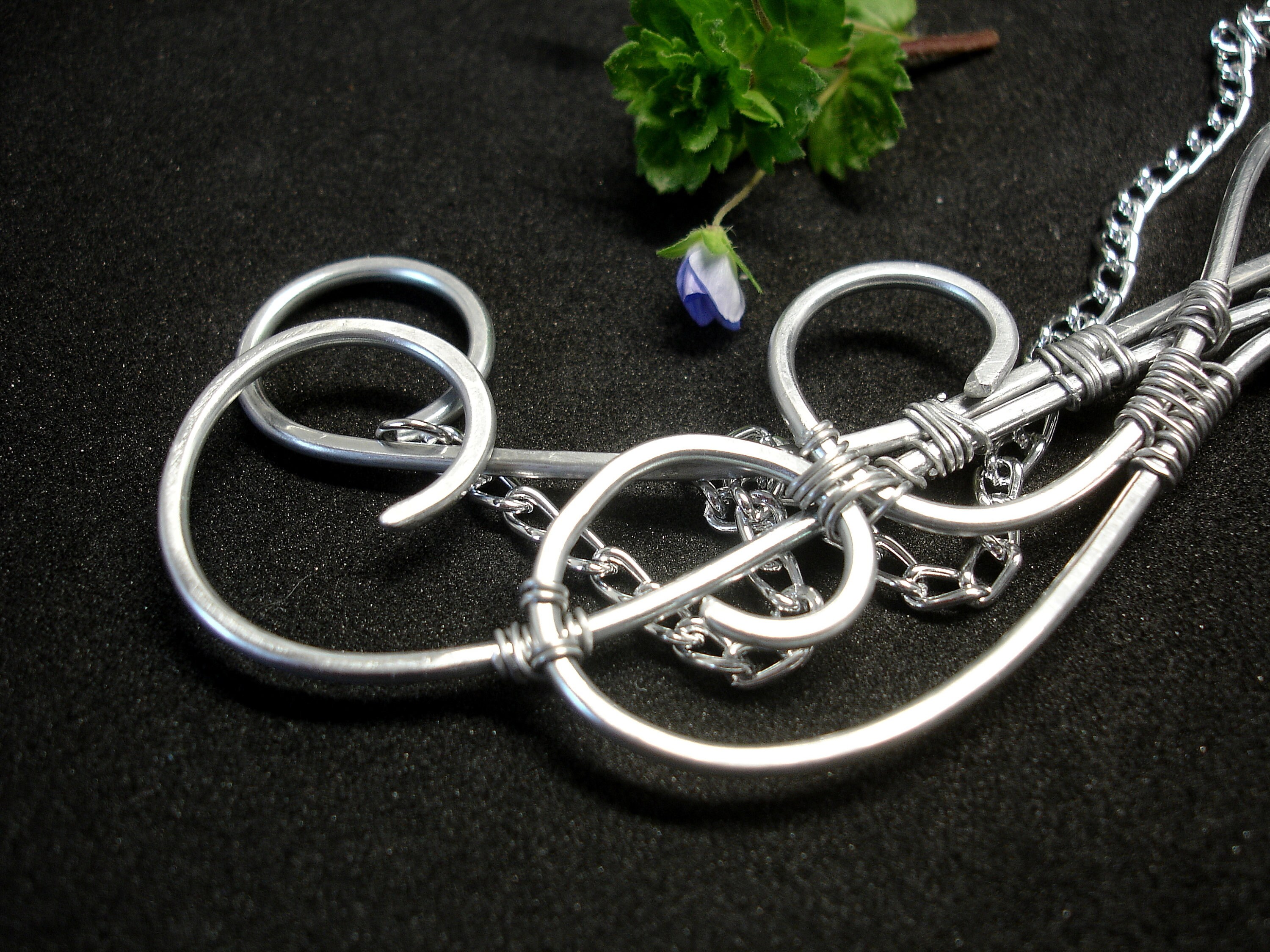 Aluminium Wire Jewelry. Statement Necklace. Aluminium Necklace ...