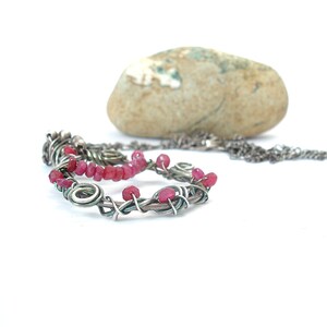 Ruby Necklace. Silver Necklace. Unique Necklaces for Women. - Etsy