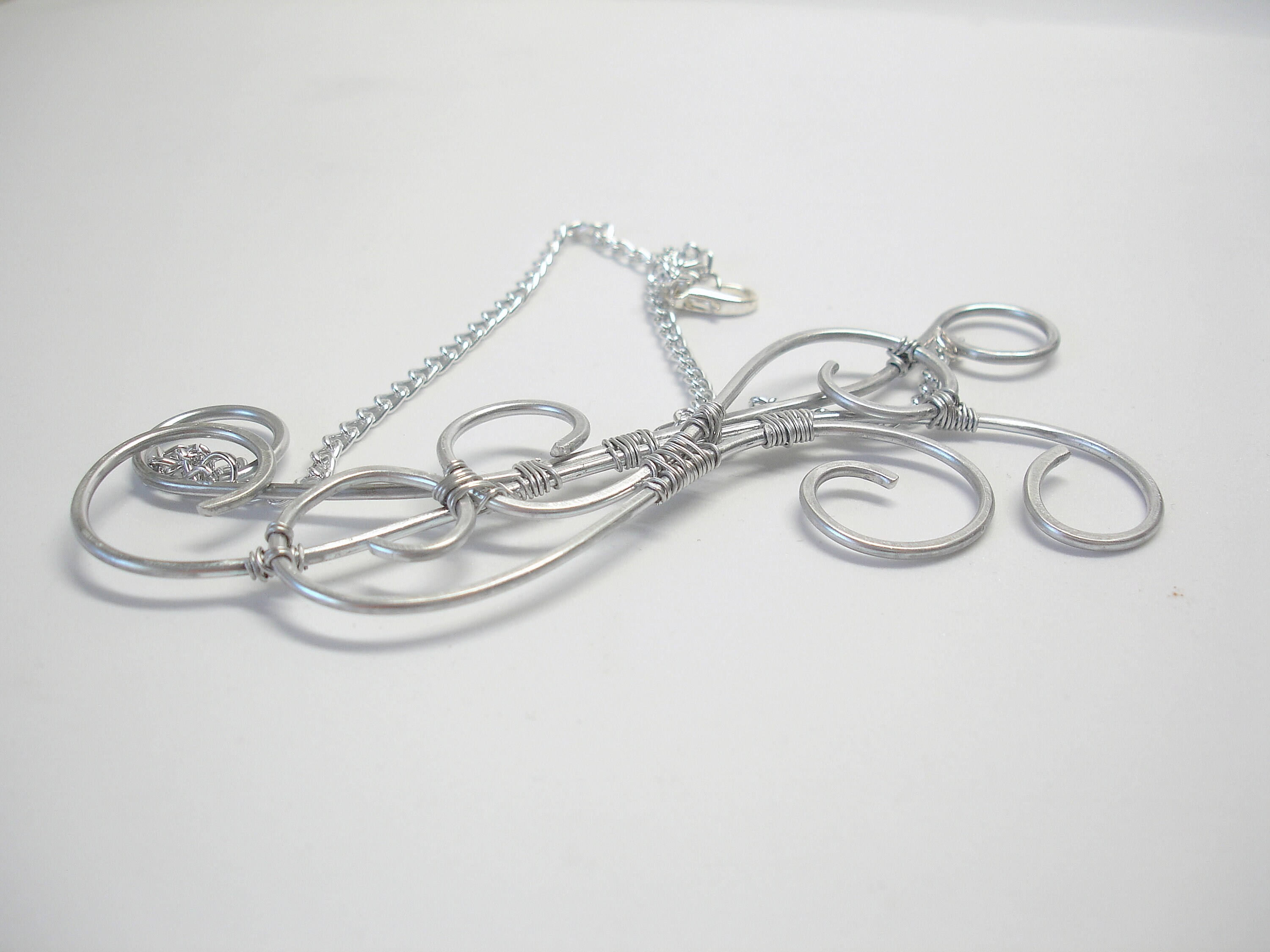 Aluminium Wire Jewelry. Statement Necklace. Aluminium Necklace ...