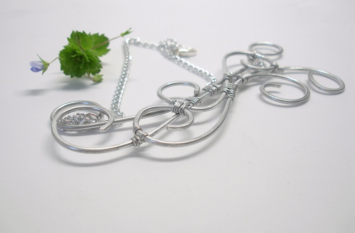 Aluminium Wire Jewelry. Statement Necklace. Aluminium Necklace ...