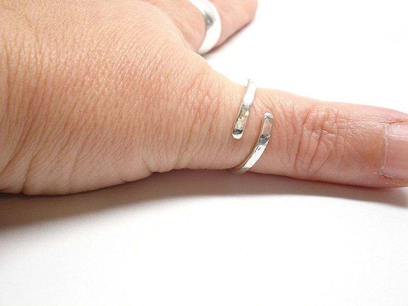 Sterling Silver Thumb Rings for Women Hammered Minimalist | Etsy