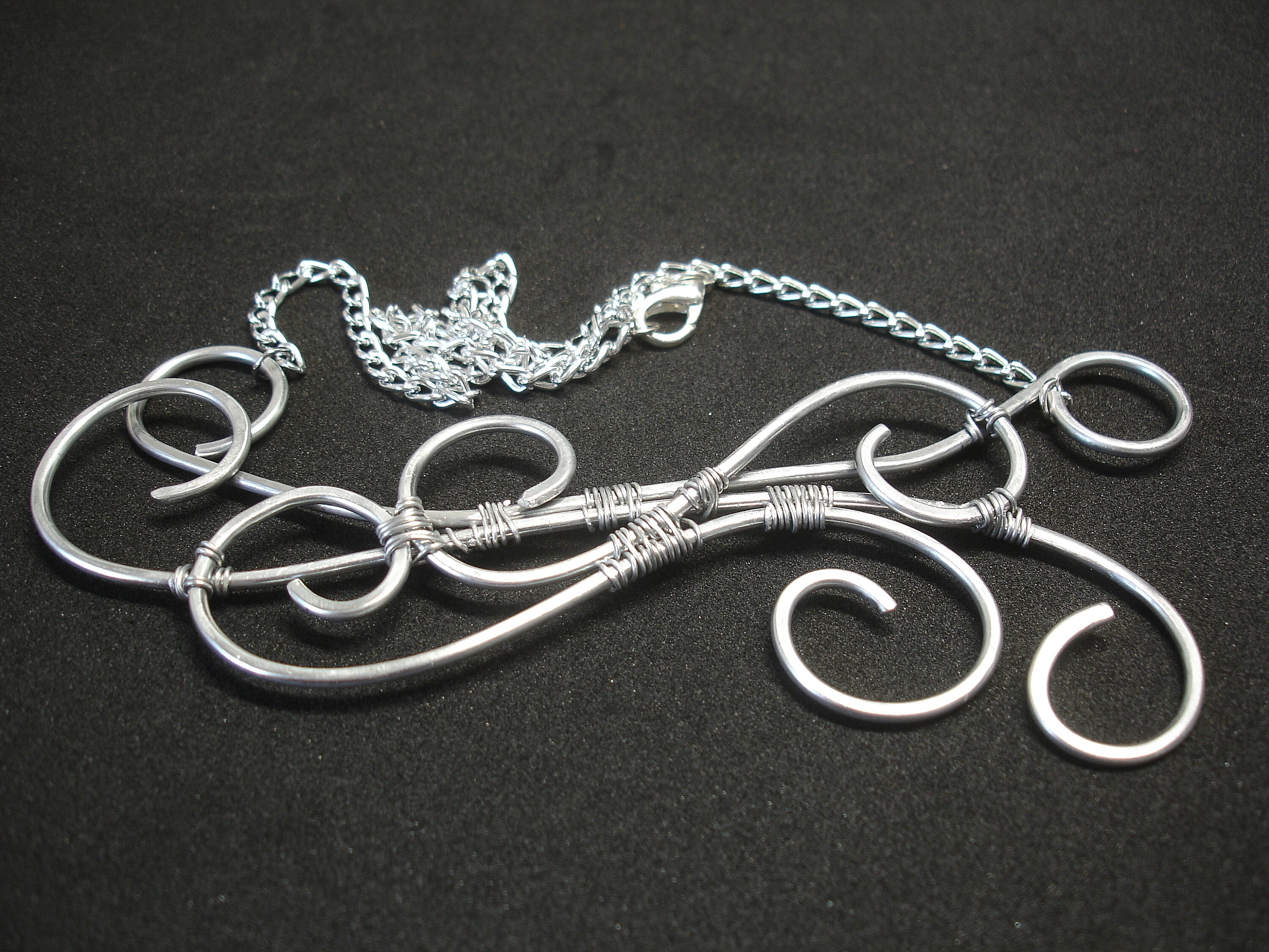 Aluminium Wire Jewelry. Statement Necklace. Aluminium Necklace ...