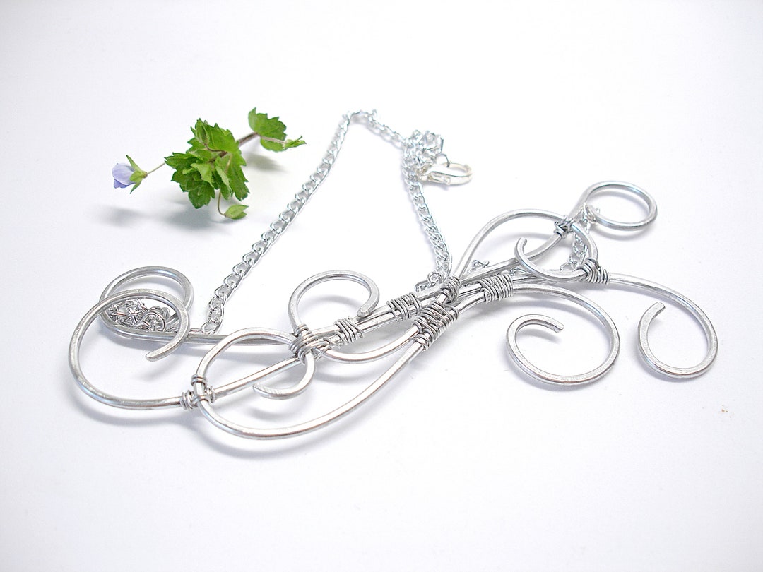 Aluminium Wire Jewelry. Statement Necklace. Aluminium Necklace ...