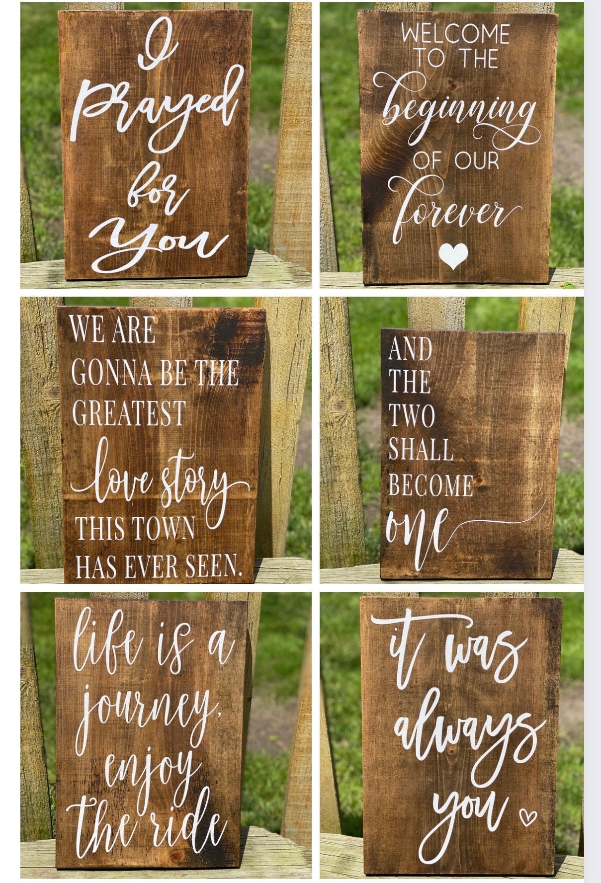 Wedding Wooden Aisle Signs on Hinged Easel - Etsy
