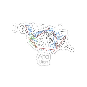 Alta Utah Sticker | Tail Map Sticker | Ski Sticker | Snowboard Sticker ...