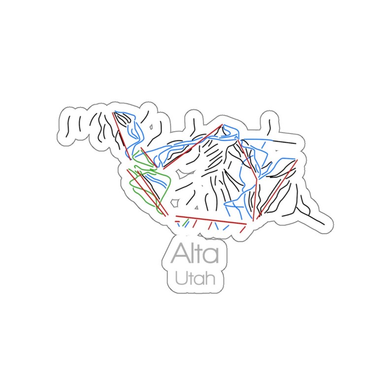 Alta Utah Sticker Tail Map Sticker Ski Sticker Snowboard | Etsy