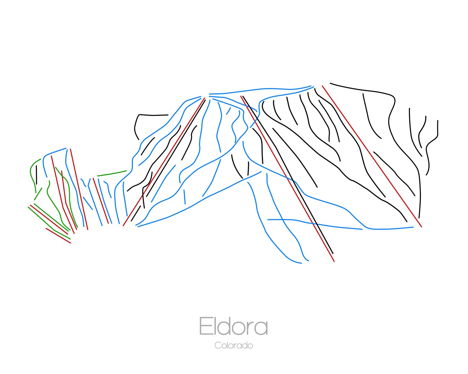 Eldora Colorado Art Ski Map Mountain Décor Ski Gift - Etsy