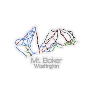 Mt. Baker Washington Sticker | Tail Map Sticker | Ski Snowboard Sticker ...