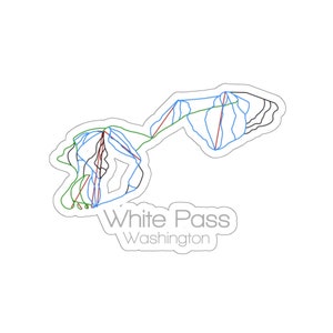 White Pass Washington Sticker | Tail Map Sticker | Ski Snowboard ...