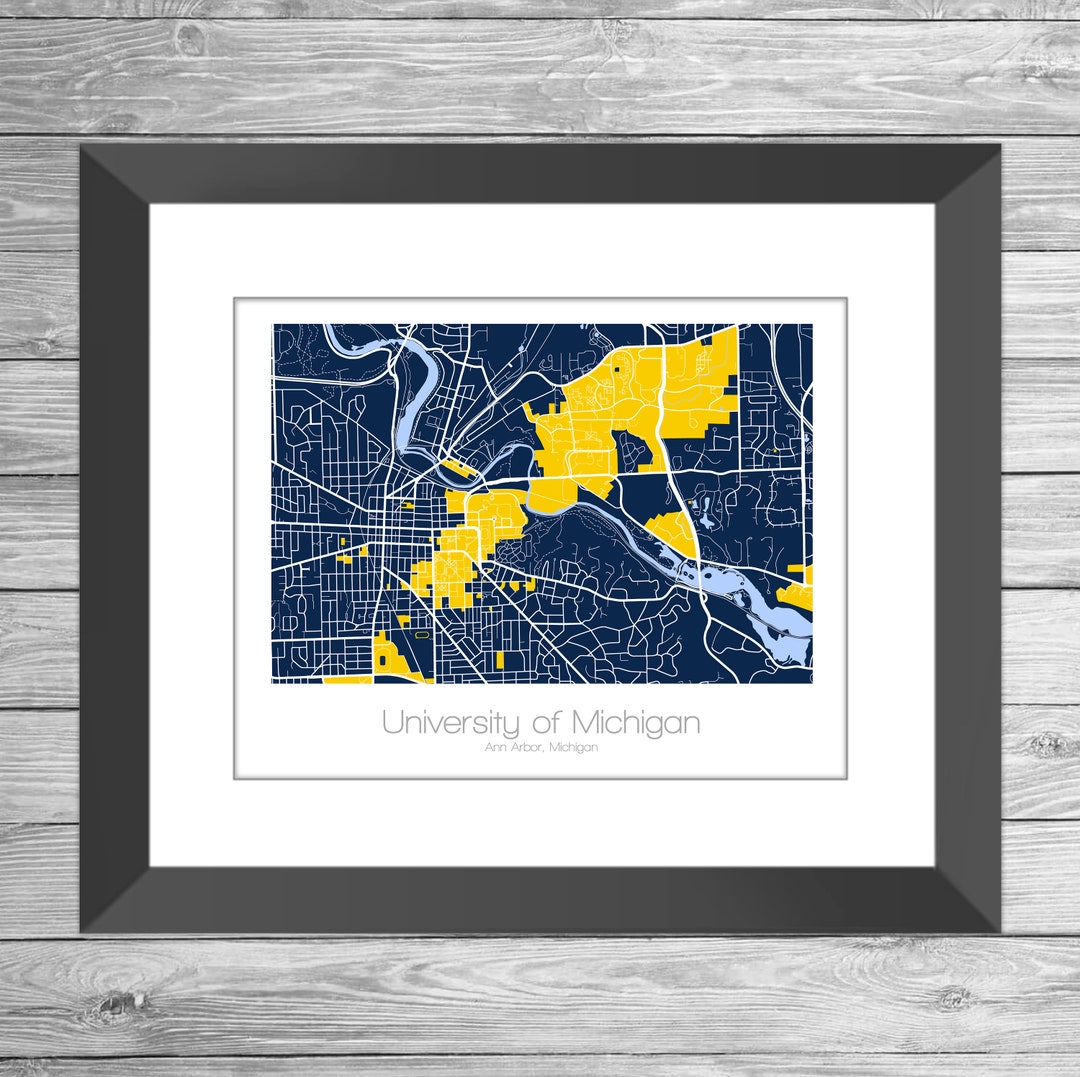 University of Michigan Map | University Art | Ann Arbor Street | Mi ...