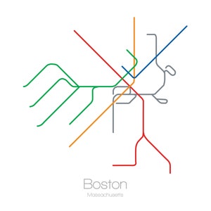 Boston T Train Map | Boston Subway Map | Boston Transportation | Boston ...