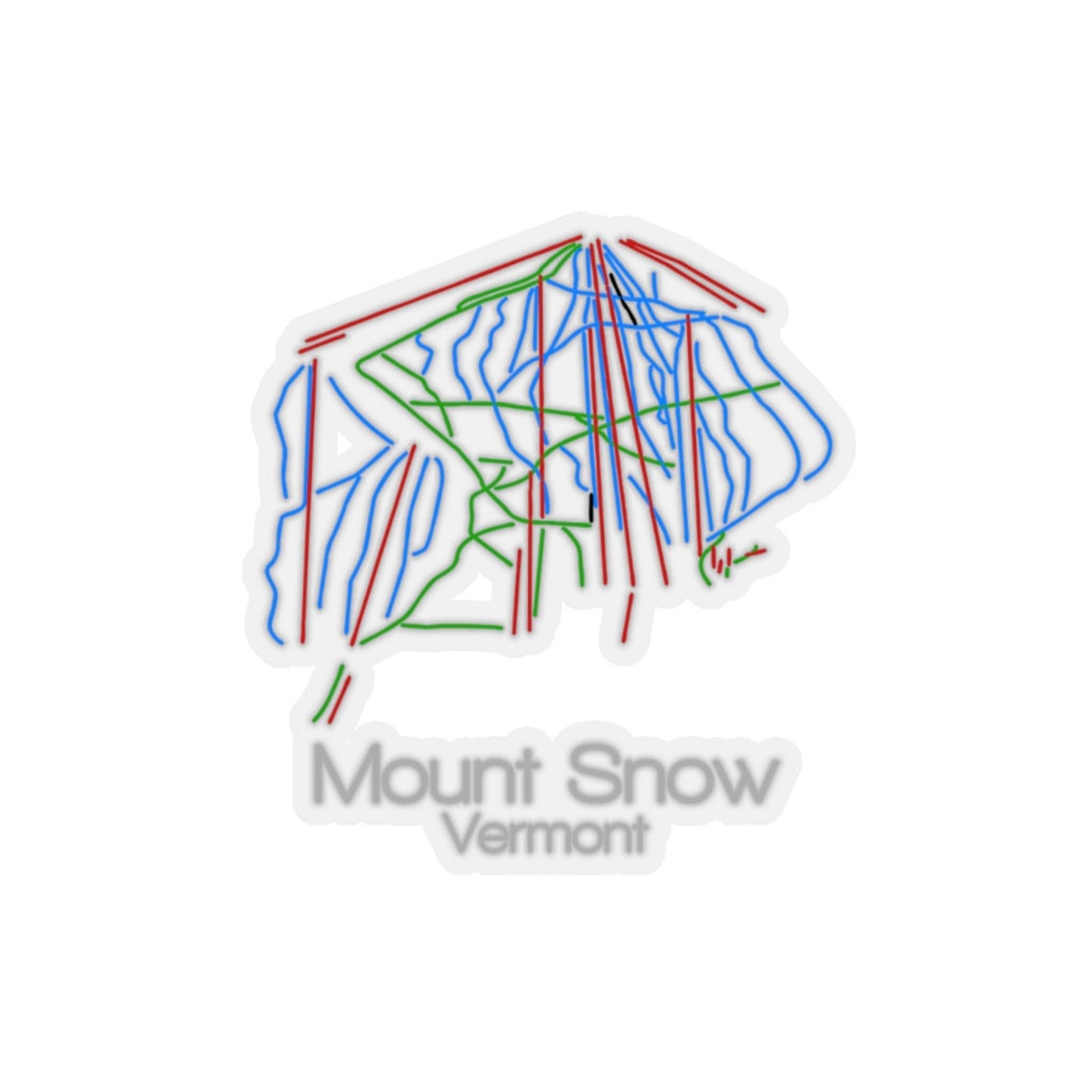 Mount Snow Vermont Sticker | Tail Map Sticker | Ski Sticker | Snowboard ...