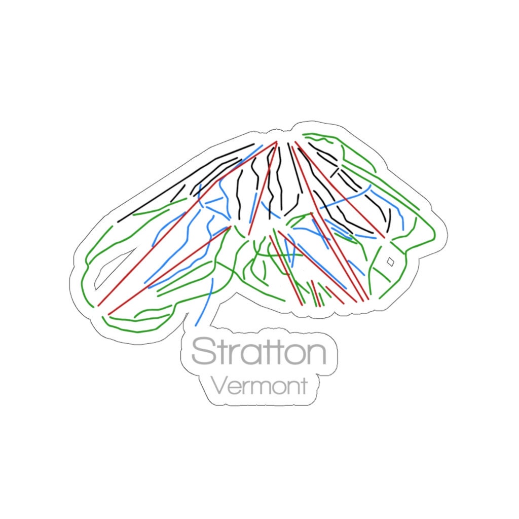 Stratton Vermont Sticker Tail Map Sticker Ski Sticker | Etsy