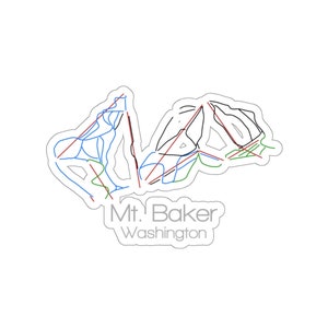 Mt. Baker Washington Sticker | Tail Map Sticker | Ski Snowboard Sticker ...