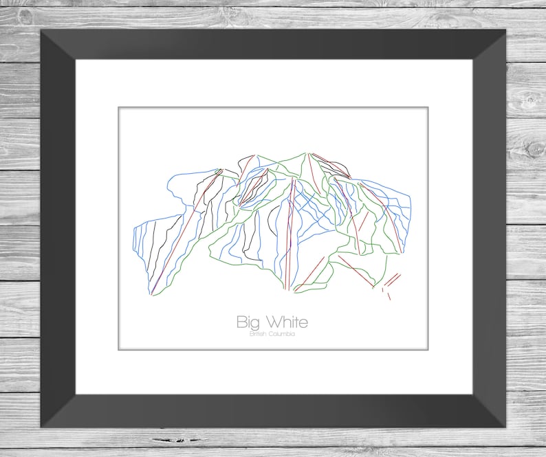 Big White Map British Columbia Canada Ca Bc Ski Snowboard - Etsy Canada