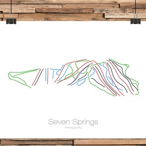 Seven Springs Map Pennsylvania Pa Ski Snowboard Trail Map Art --- Print ...