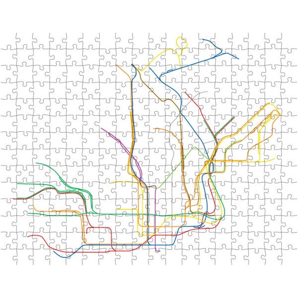 New York Map Puzzle - Etsy