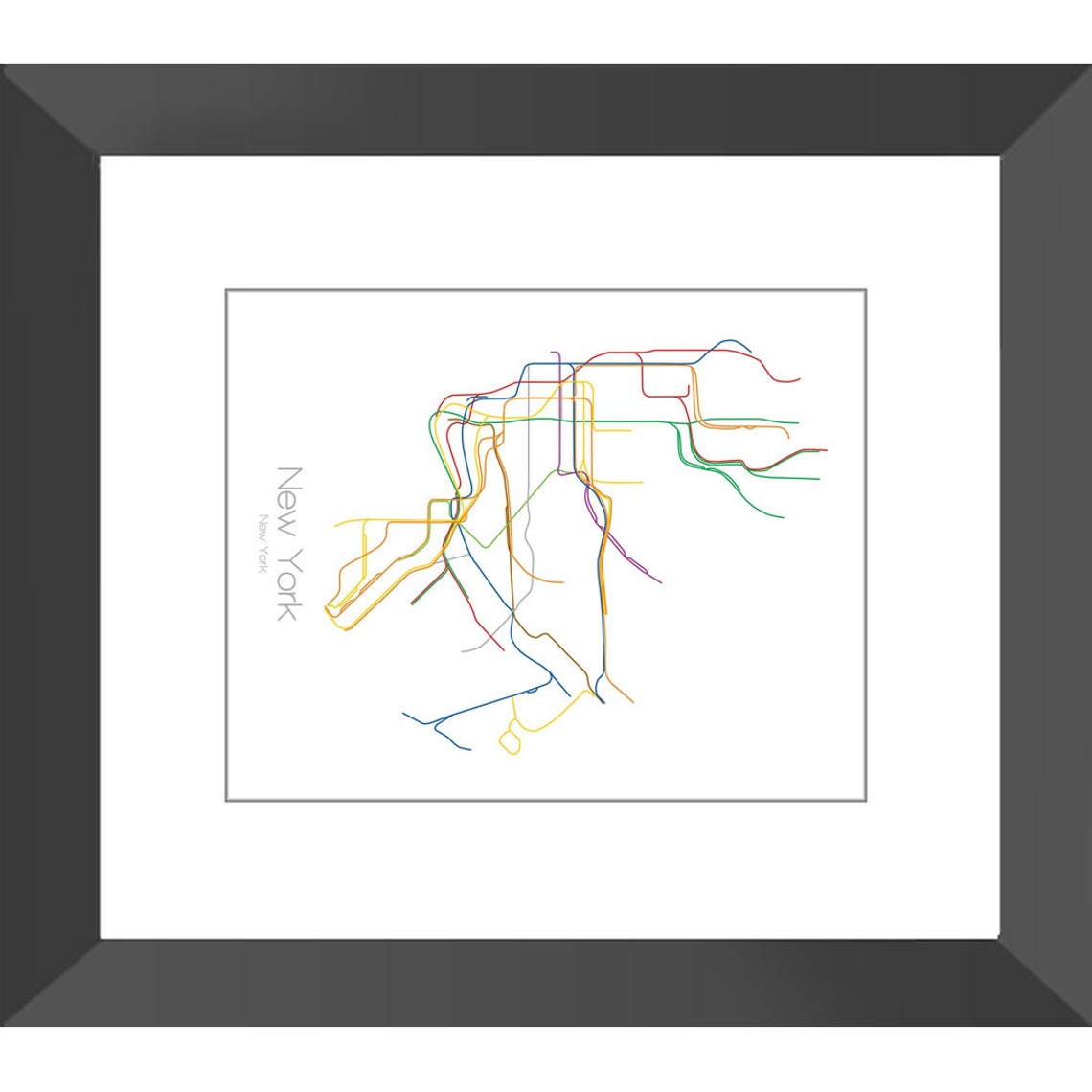 New York City Subway Map Vertical Train Map Metro Map | Etsy