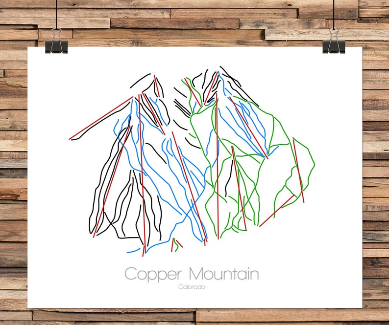 Copper Mountain Map no Bowls Colorado Co Ski Snowboard Trail - Etsy