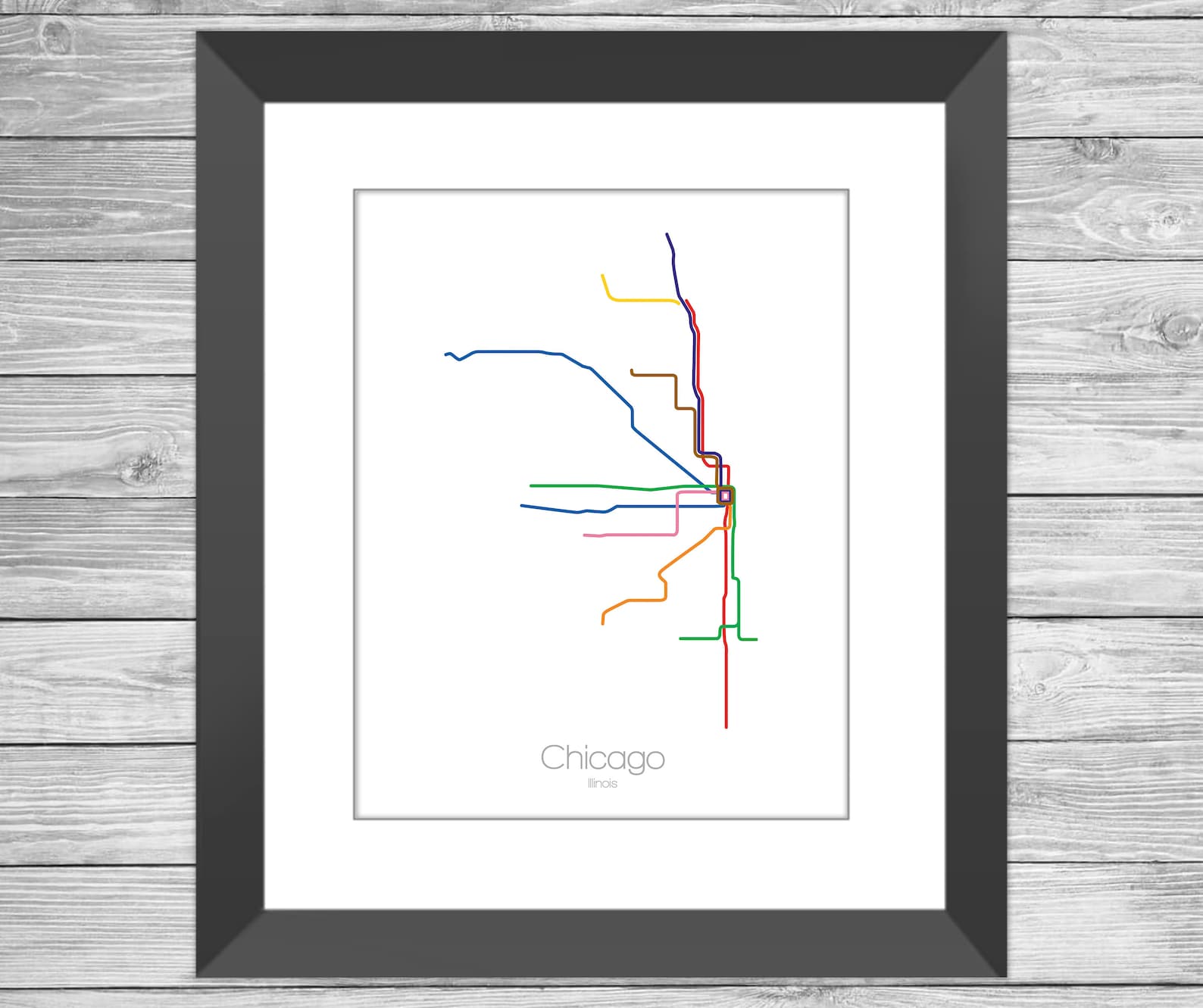 Chicago Subway Map L Rail Map Vertical Metro Map | Etsy