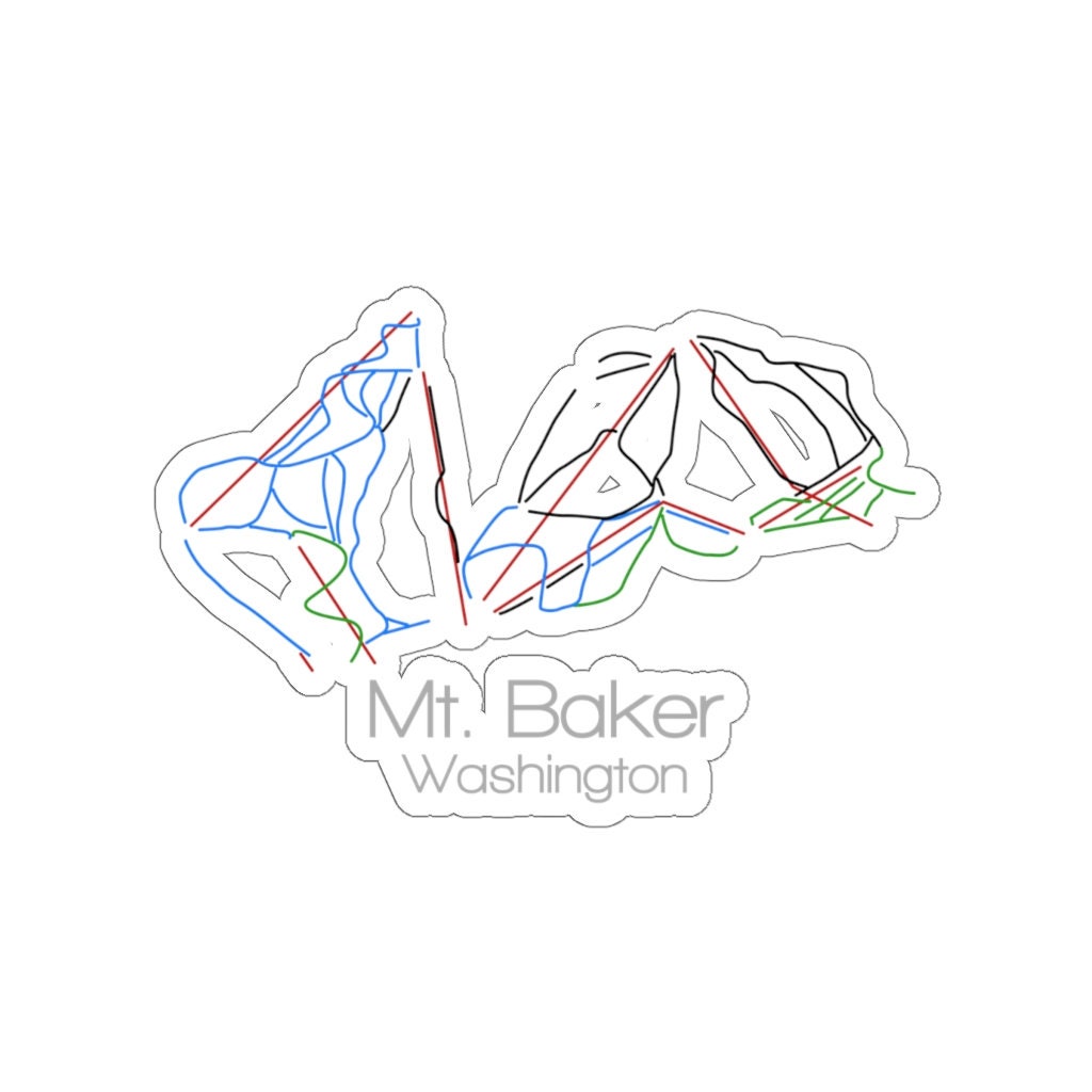 Mt. Baker Washington Sticker Tail Map Sticker Ski - Etsy