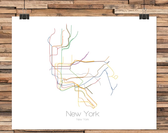 New York City Subway Map Sticker Train Map Metro Map Nyc - Etsy