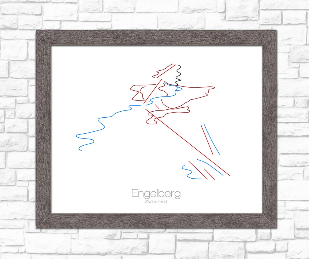 Engelberg Switzerland Ski Map | Switzerland | Swiss Alps | Modern Wall ...