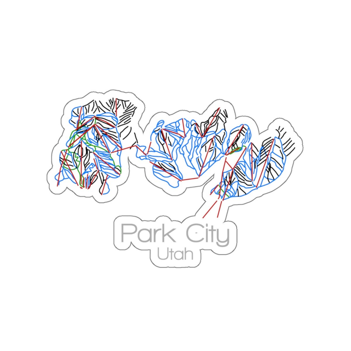 Park City Utah Sticker Tail Map Sticker Ski Sticker | Etsy