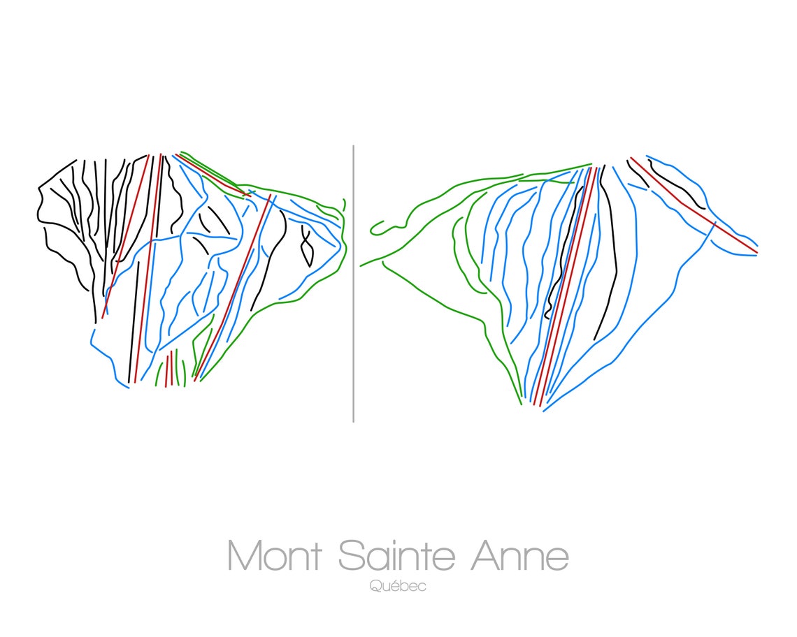 Mont Sainte Anne Ski Quebec Sainte Anne Map Tremblant | Etsy