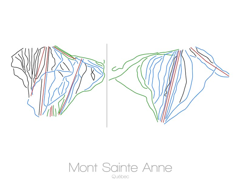 Mont Sainte Anne Ski Quebec Sainte Anne Map Tremblant - Etsy
